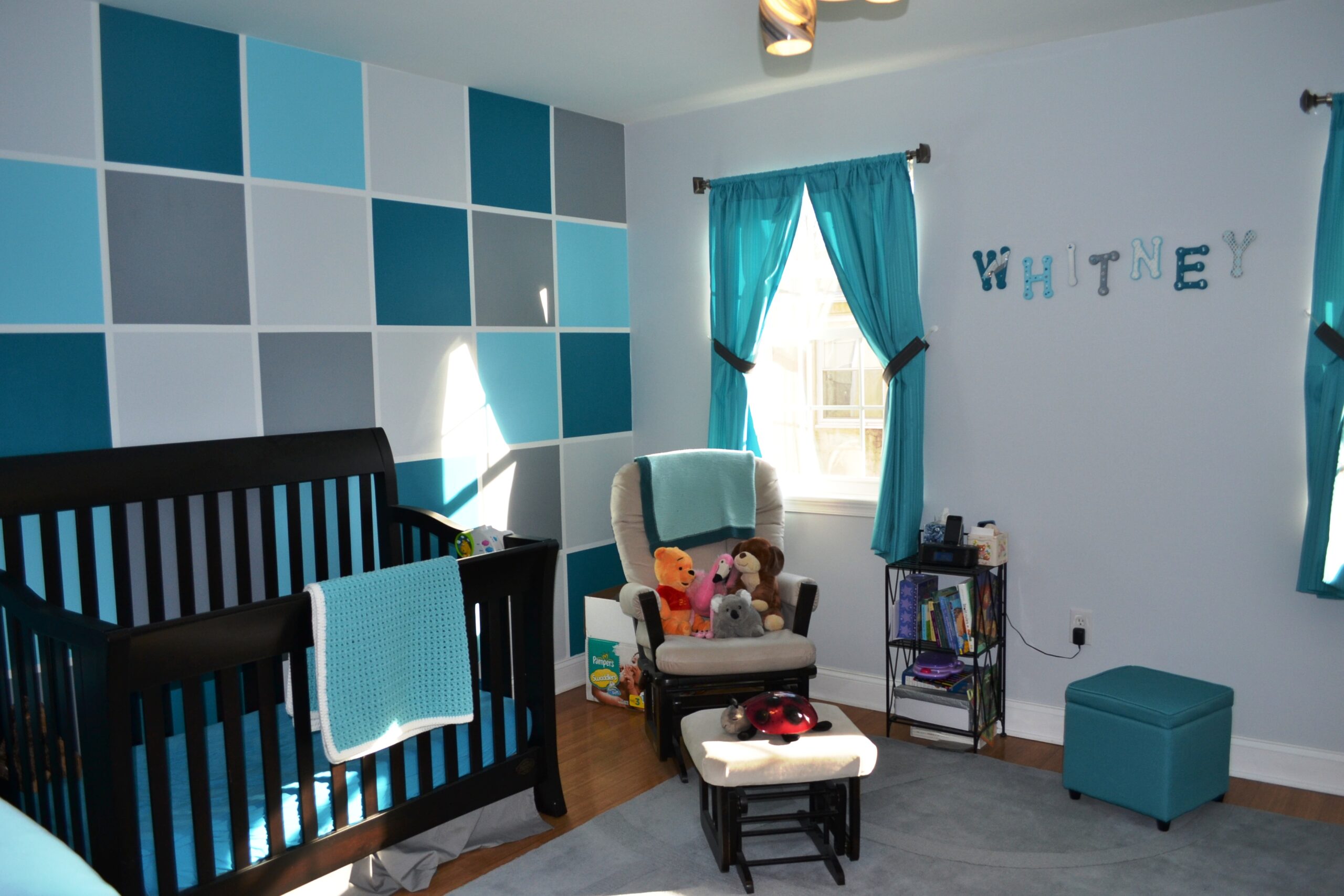 Whitney's Turquoise Colorblock Nursery - Project Nursery