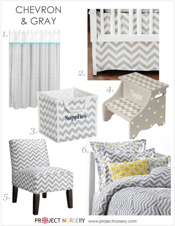 Gray Chevron Nursery Decor